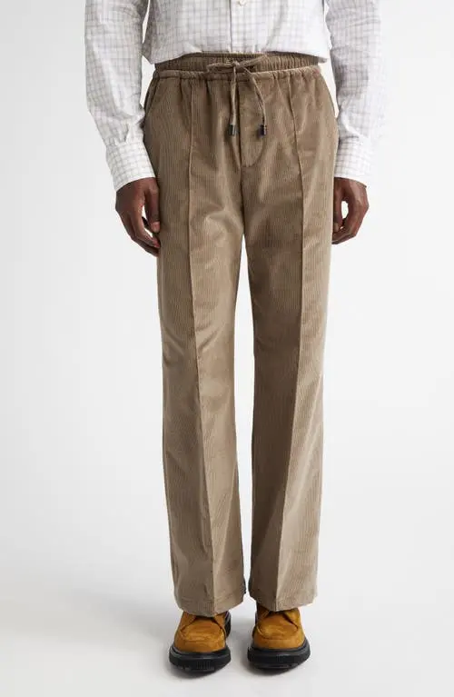 Isaia Stretch Corduroy Wide Leg Pants