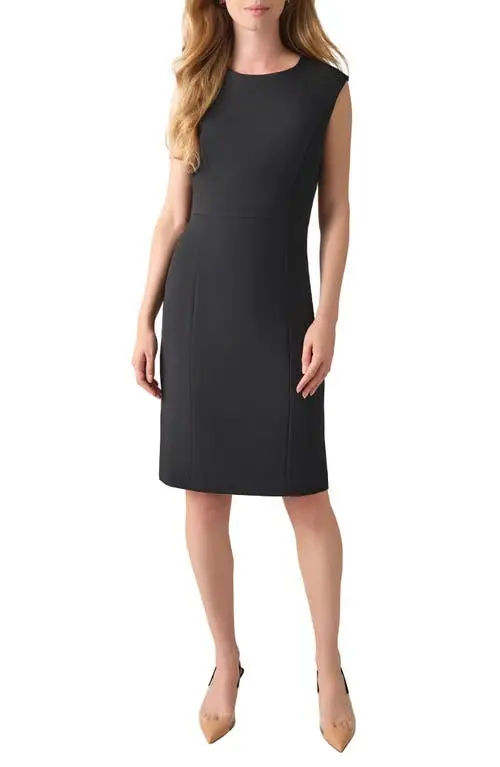 KASPER Waistband Seam Detailing Sheath Dress - Black