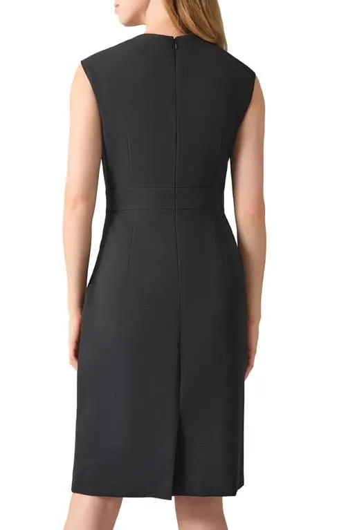 KASPER Waistband Seam Detailing Sheath Dress - Black
