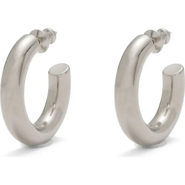 Lady Grey Hollow Hoop Earrings - Silver
