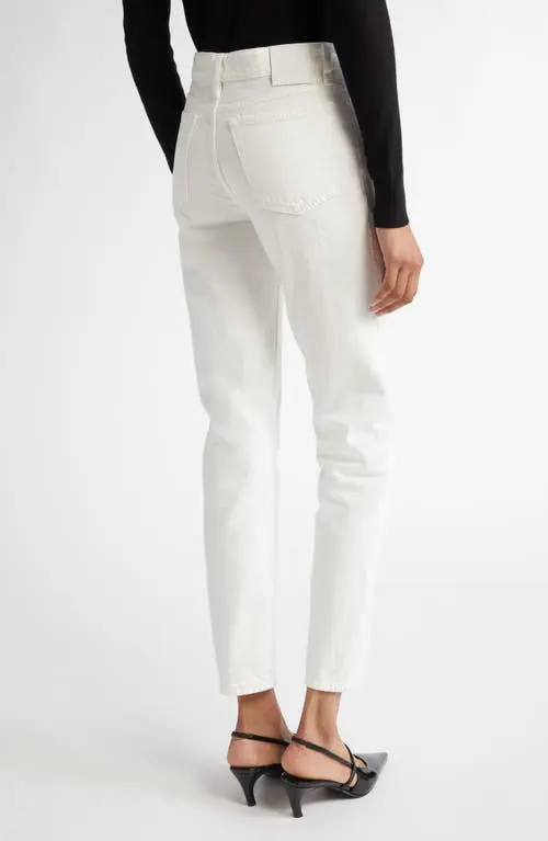 TOTEME Low Rise Organic Cotton Straight Leg Jeans - White