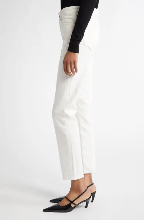 TOTEME Low Rise Organic Cotton Straight Leg Jeans - White