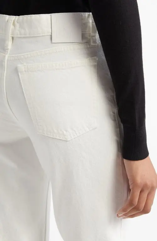 TOTEME Low Rise Organic Cotton Straight Leg Jeans - White