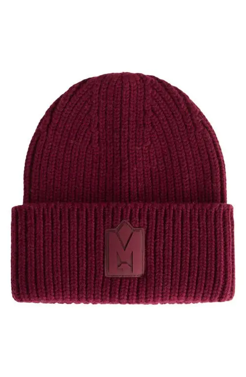 Mackage Jude Colorblock Ribbed Beanie - Garnet