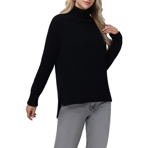 525 America 525 Stella Cotton Turtleneck Sweater - Black
