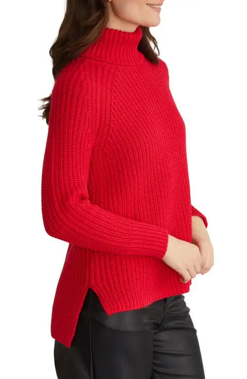 525 America 525 Stella Cotton Turtleneck Sweater - Cherry Red