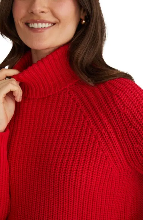 525 America 525 Stella Cotton Turtleneck Sweater - Cherry Red