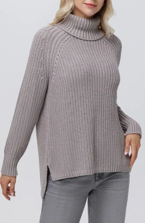 525 America 525 Stella Cotton Turtleneck Sweater - Taupe Heather