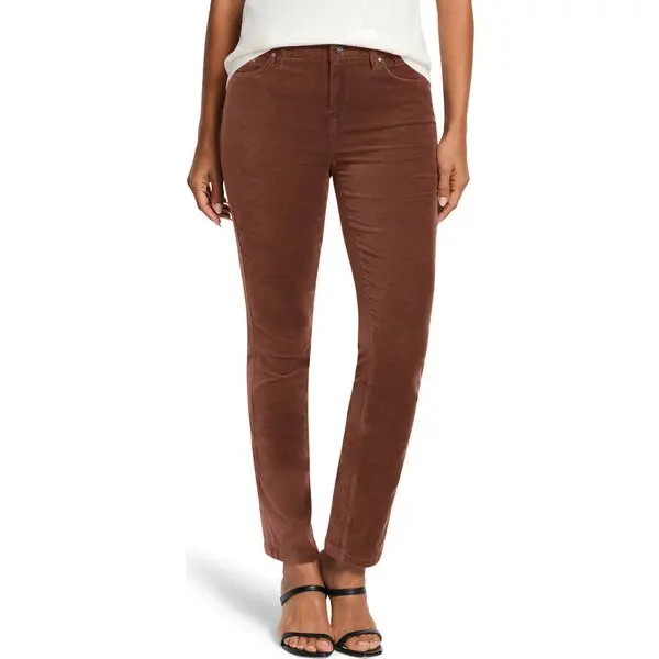 NIC+ZOE High Waist Velveteen Ankle Pants - Chai