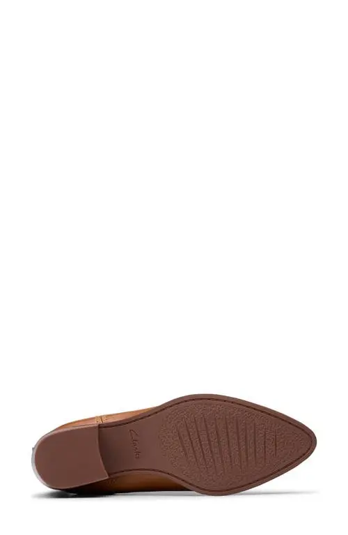 Clarks Morzine Top Pointed Toe Chelsea Boot - Tan Leather
