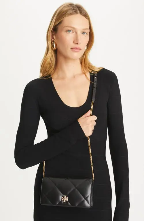 Tory Burch Kira Quilted Leather Wallet On A Chain