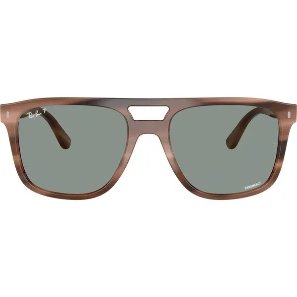 Ray-ban 58mm Polarized Square Sunglasses - Brown Havana