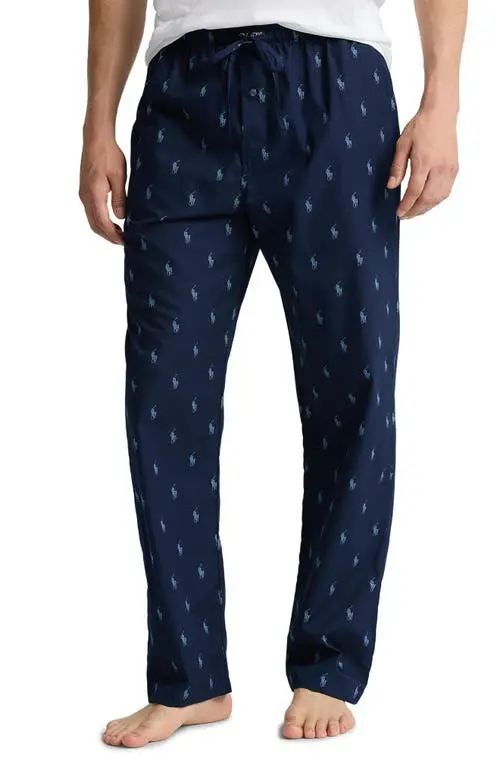 Polo Ralph Lauren Print Cotton Pajama Pants - Navy