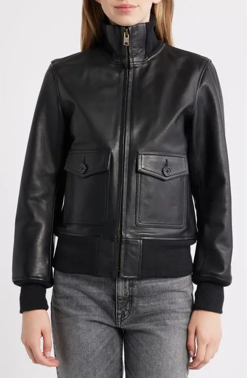 SCHOTT Leather Flight Jacket - Black