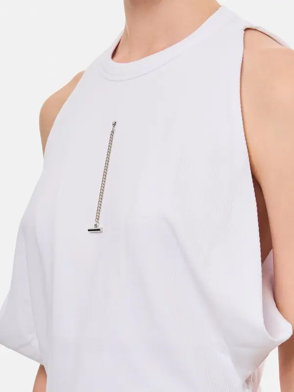 Alexander McQueen Ribbed Knit Top - White