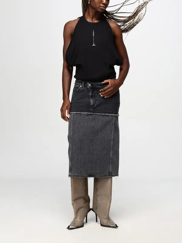 Alexander McQueen Asymmetrical Denim Skirt
