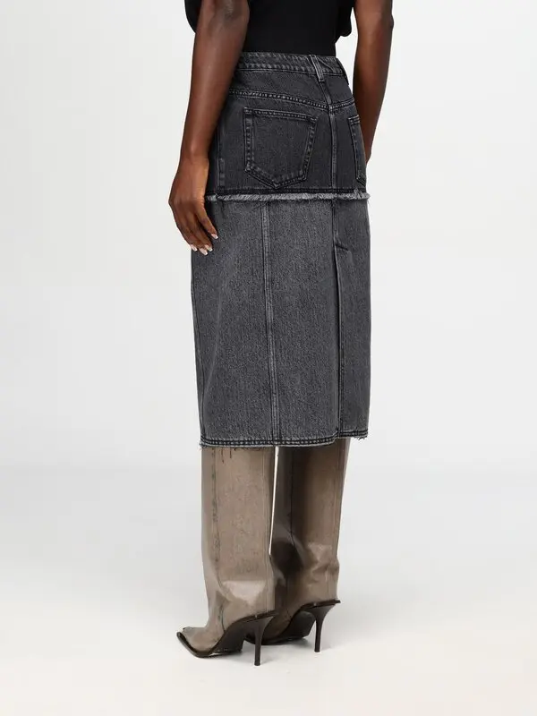 Alexander McQueen Asymmetrical Denim Skirt
