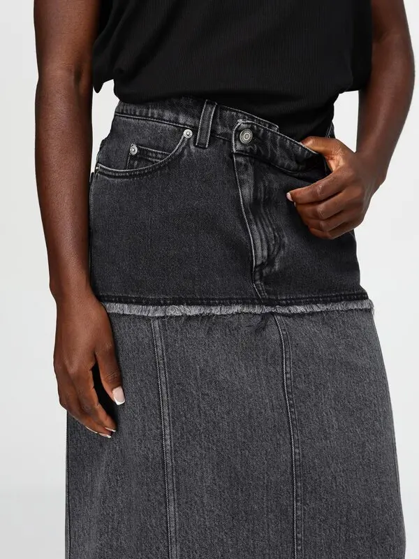Alexander McQueen Asymmetrical Denim Skirt