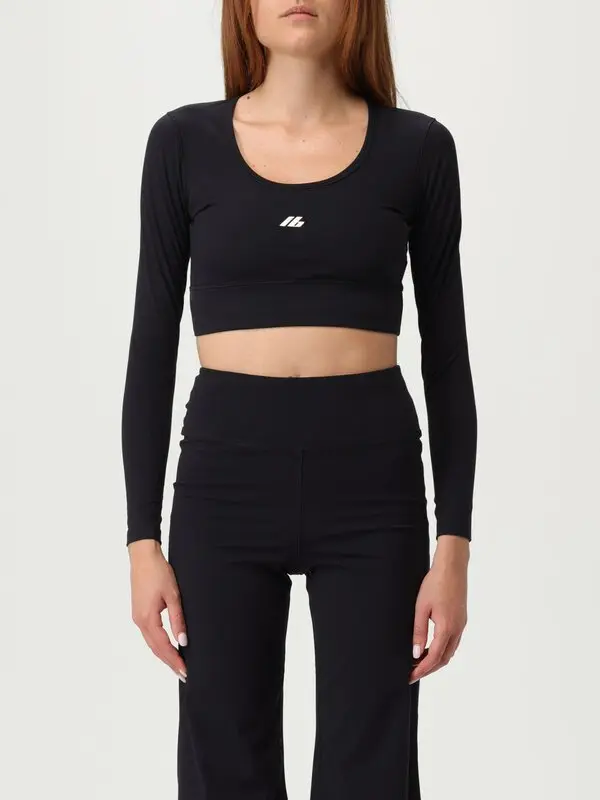 Balenciaga Cropped Long Sleeve Top - Black