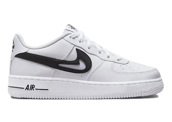 Nike Air Force 1 Low Cut Out Swoosh - White/black