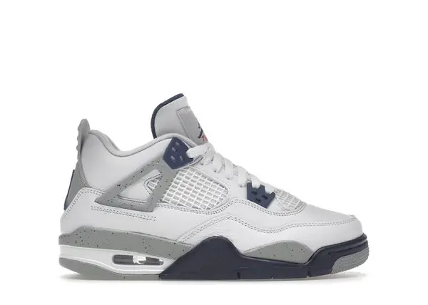 JORDAN 4 Retro Midnight Navy Gs - White/midnight Navy Blue/light Smoke Grey