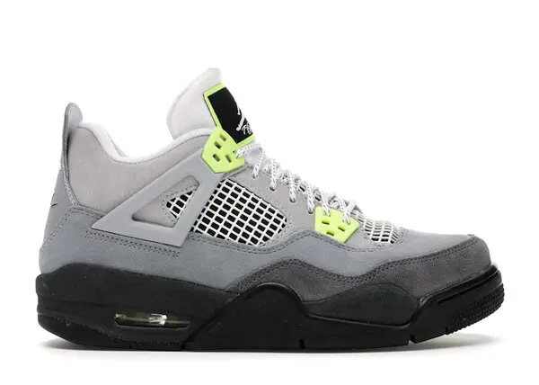 JORDAN 4 Retro Se 95 Neon Sneakers - Cool Grey/volt/wolf Grey