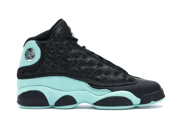 JORDAN 13 Retro Black Island Green Sneakers - Black/metallic Silver/island Green