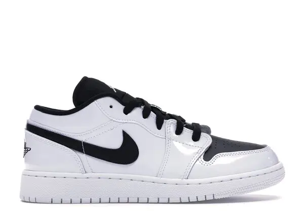 JORDAN 1 Low Patentin Sneakers - White/black