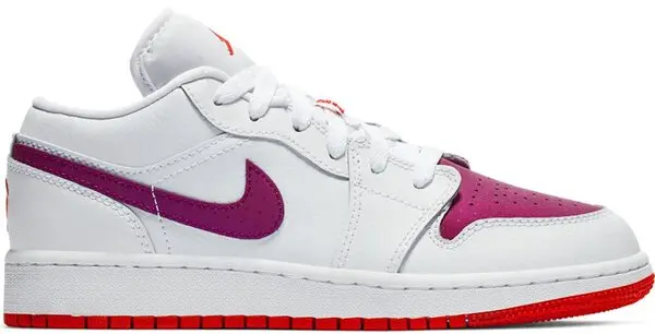 JORDAN 1 Low Sneakers - White/rush Pinkone-colortrue Berry