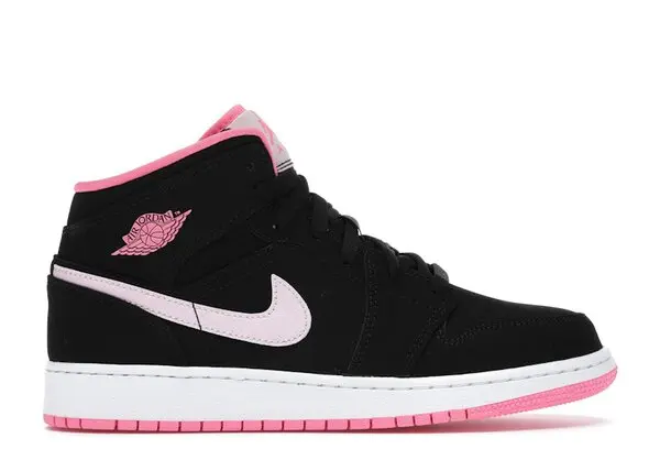 JORDAN 1 Mid Sneakers - Black/digital Pink/white
