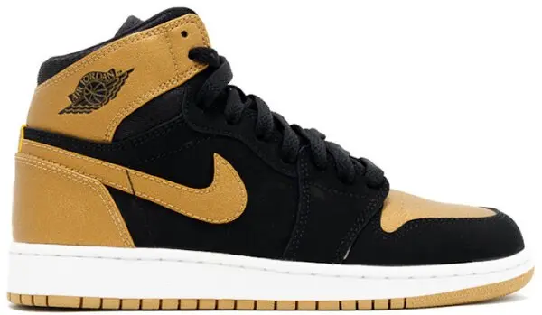 JORDAN 1 Retro High Top Sneakers - Black/metallic Gold/white