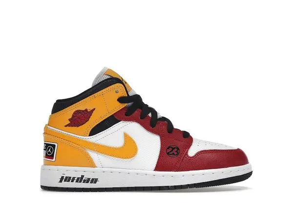 JORDAN 1 Mid Se Motorsports Sneakers - White/varsity Red/yellow