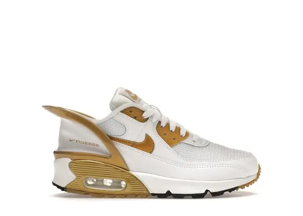 Nike Air Max 90 Flyease Sneakers - White/whiteone-colorblackone-colormetallic Gold