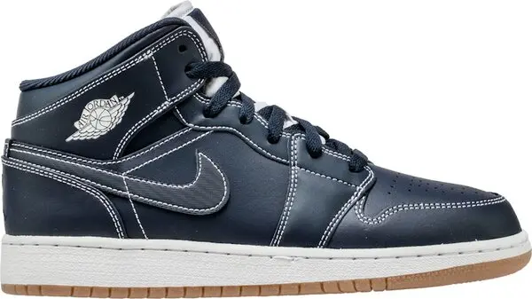 JORDAN 1 Retro Mid Sneakers - Obsidian/white/gum Light Brown