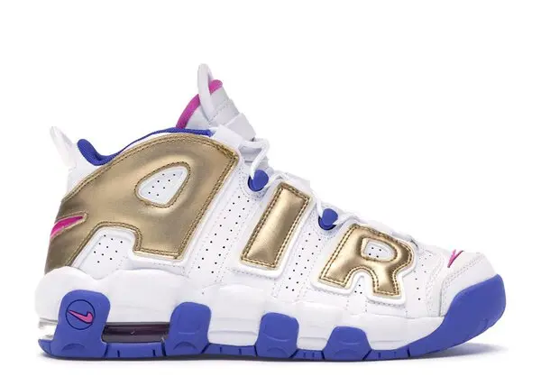 Nike Air More Uptempo Pb&j Gs - White/fuchsia Blast/metallic Gold