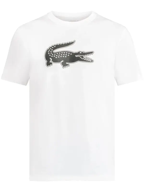 Lacoste Graphic Print Crewneck Sweatshirt - White Black