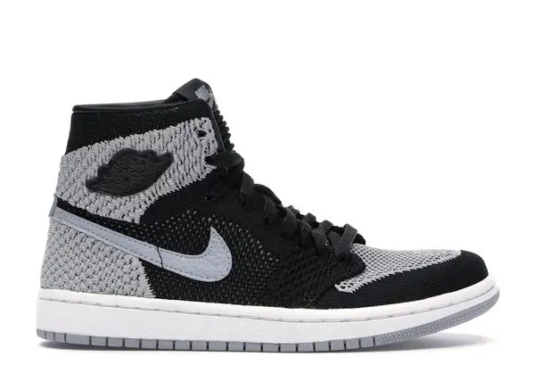 JORDAN 1 Retro High Flyknit Sneakers - Black/wolf Grey/white