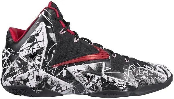 Nike Lebron 11 Graffiti Sneakers - White/university Red/black
