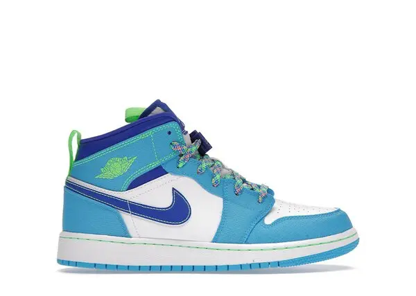 JORDAN 1 Mid Se Sneakers - Dark Powder Blue/racer Blue/green Strike