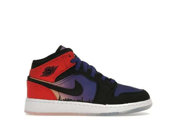 JORDAN 1 Mid Short Sleeve Skyline - Concord/black/university Red