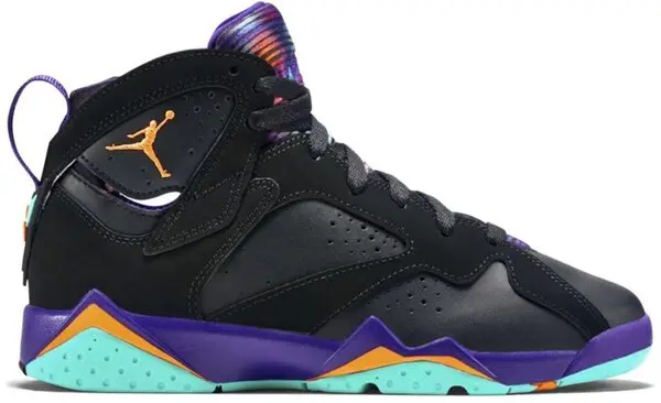 JORDAN 7 Retro Sneakers - Black/bright Citrus/court Purple