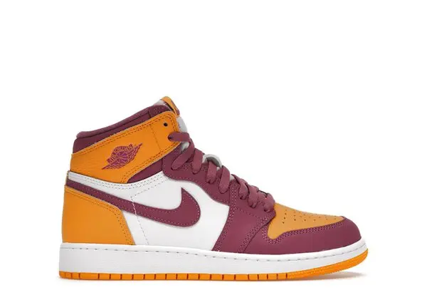 JORDAN 1 Retro High Og Brotherhood Grade Schoolers - University Gold/light Bordeaux/white