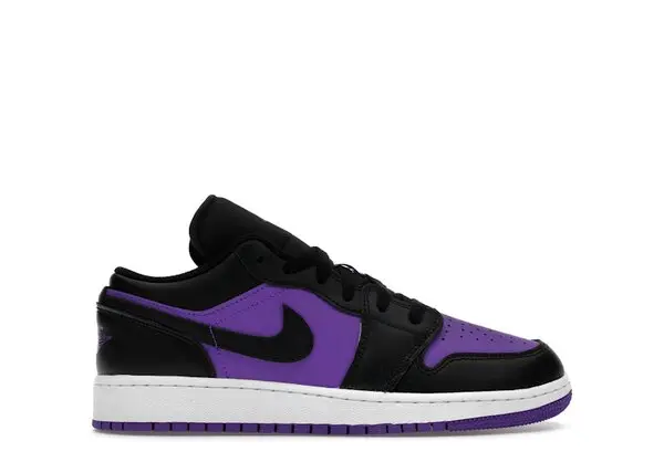 JORDAN 1 Low Grade Schooler Sneakers - Purple Venom/black/white