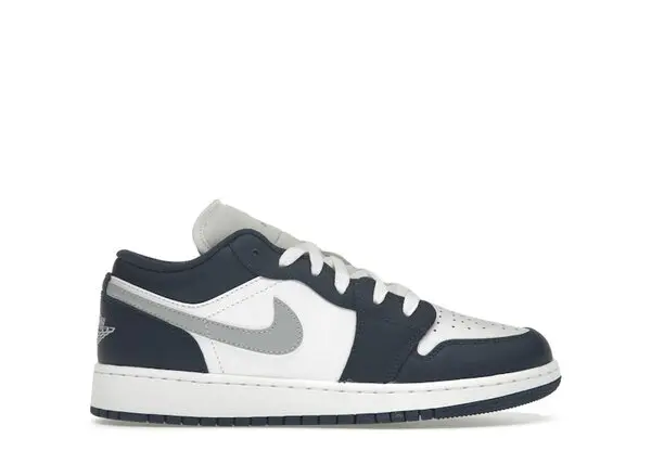 JORDAN 1 Low Sneakers - White/midnight Navy Blue/wolf Grey