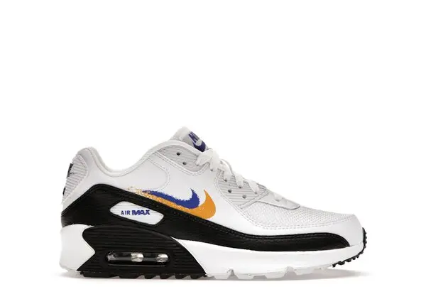 Nike Air Max 90 Double Swoosh Gold Royal Sneakers - White/university Gold/black