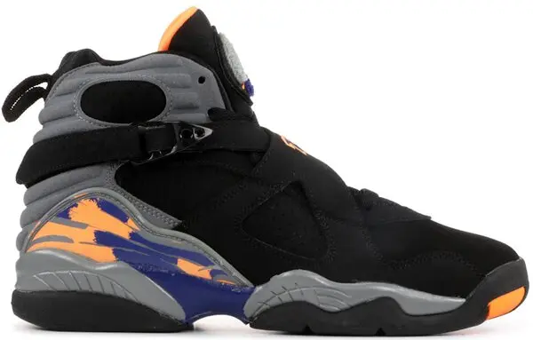 JORDAN 8 Retro High-top Sneakers - Black/bright Citrus/cool Grey