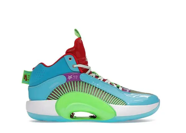 JORDAN Xxxv Jayson Tatum In Power Pe Sneakers - Light Blue/lime/red