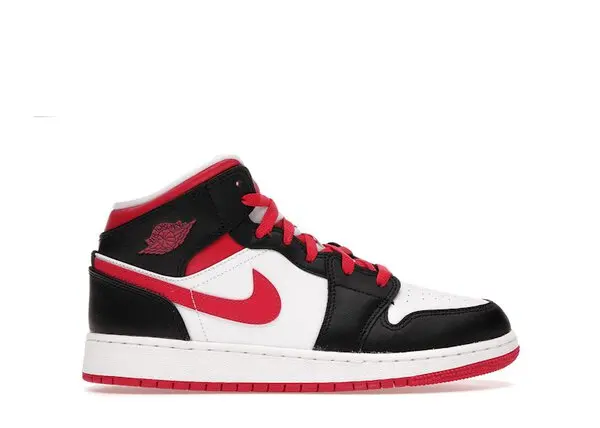 JORDAN 1 Mid Sneakers - Black/white/very Berry