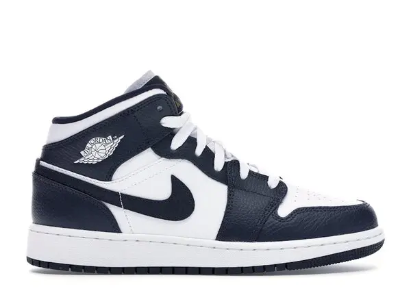 JORDAN 1 Mid Gs - White/metallic Gold/obsidian
