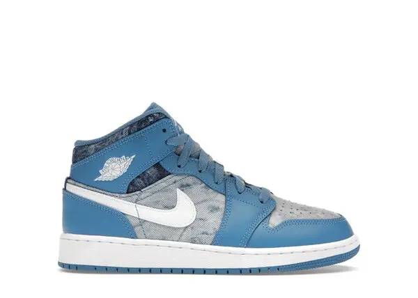 JORDAN 1 Mid Sneakers - Blue/white/denim